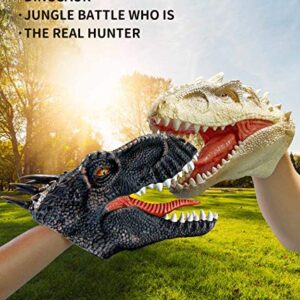 Dinosaur Puppet Toy for Boy 8-12, Geyiie Dino Toys Puppets for Girls Toddler, Dinosaurio Indominus Battle Toys for Kids 5-7 Velociraptor Head Toys Valentine GIF