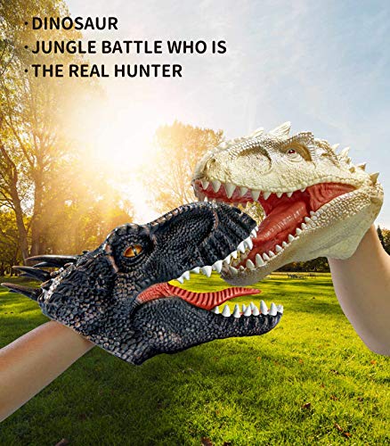 Dinosaur Puppet Toy for Boy 8-12, Geyiie Dino Toys Puppets for Girls Toddler, Dinosaurio Indominus Battle Toys for Kids 5-7 Velociraptor Head Toys Valentine GIF