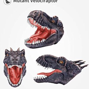 Dinosaur Puppet Toy for Boy 8-12, Geyiie Dino Toys Puppets for Girls Toddler, Dinosaurio Indominus Battle Toys for Kids 5-7 Velociraptor Head Toys Valentine GIF