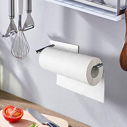 Paper Towel Holder,Paper Towels Bulk- Self-Adhesive Under Cabinet,Paper Towels Rolls - for Kitchen,Stainless Steel Paper Towel Holders…