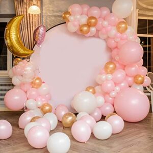 Macaron Pink Balloon Metallic Gold Balloon Ivory White Balloon 133Pcs-Balloon Arch Garland Kit for Baby Shower,Wine Party,Fiesta,Birthday,Wedding,Christmas,Reception and Engagement