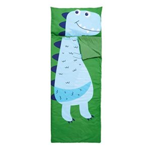 amazon basics kids ultra-soft light-weight indoor slumber sleeping bag - dinosaur