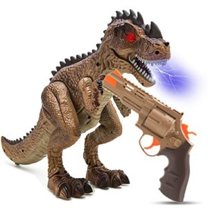 greenbo dinosaur toys jurassic t rex battle attack shooting action figure multifunction realistic cool walking rc tyrannosaurus rex toy good dinosaur toys for kids boys girls 3up