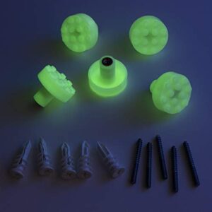 Set of 5 Build-On Brick Wall Hangers (Glow-in-The-Dark)