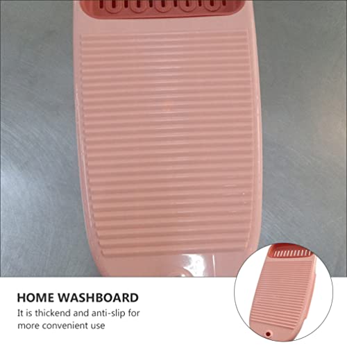 YARNOW Plastic Underwear Washboard with Soap Box Mini Hand Washing Machine Washboard for Laundry Personal Clothes Kids Shirt Underwear Washing Tool Pink