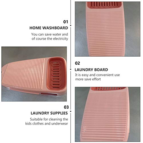 YARNOW Plastic Underwear Washboard with Soap Box Mini Hand Washing Machine Washboard for Laundry Personal Clothes Kids Shirt Underwear Washing Tool Pink