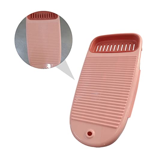 YARNOW Plastic Underwear Washboard with Soap Box Mini Hand Washing Machine Washboard for Laundry Personal Clothes Kids Shirt Underwear Washing Tool Pink