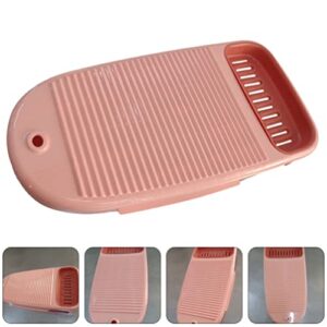 YARNOW Plastic Underwear Washboard with Soap Box Mini Hand Washing Machine Washboard for Laundry Personal Clothes Kids Shirt Underwear Washing Tool Pink