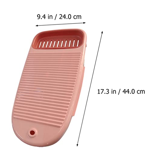 YARNOW Plastic Underwear Washboard with Soap Box Mini Hand Washing Machine Washboard for Laundry Personal Clothes Kids Shirt Underwear Washing Tool Pink