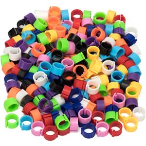 ancirs 200pcs 8mm bird leg bands, foot round tag clips for pigeon dove chicks bantam lovebirds finch small poultry chicken(multi-color)