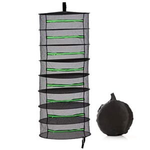 herb drying rack hanging 8 tier 2ft black mesh dryer dry net with zipper hydroponics