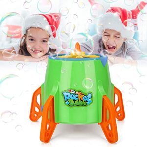 rocket bubble machine toys for toddlers kids, automatic bubble machine maker blower, bubble blowing products, 4000+ bubbles per minute for 3 yrs+ girls boys adults outdoor indoor birthday party