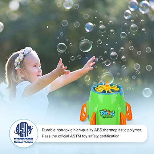 Rocket Bubble Machine Toys for Toddlers Kids, Automatic Bubble Machine Maker Blower, Bubble Blowing Products, 4000+ Bubbles per Minute for 3 yrs+ Girls Boys Adults Outdoor Indoor Birthday Party