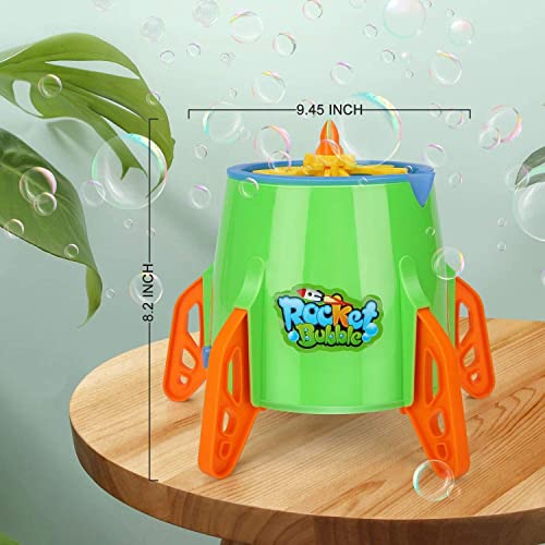 Rocket Bubble Machine Toys for Toddlers Kids, Automatic Bubble Machine Maker Blower, Bubble Blowing Products, 4000+ Bubbles per Minute for 3 yrs+ Girls Boys Adults Outdoor Indoor Birthday Party