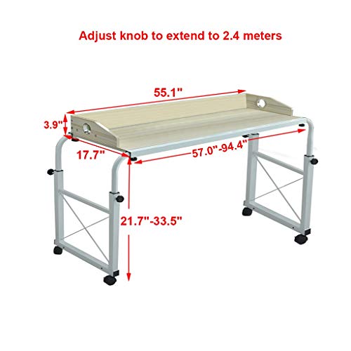 Computer Tables,Office Desk Workstation table writing Study Desk Space Saving Height Adjustable Overbed Table Laptop Cart Computer Table, Portable Computer Office Desk Multi-Function Home Laptop Table