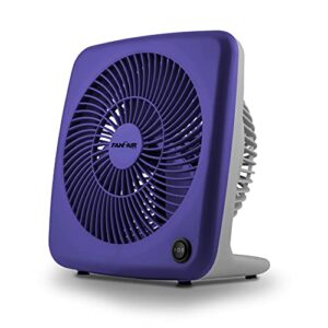 fanfair 7-inch air fan dual speed personal fan, quiet cooling, safe for bedroom, home or office use, blue