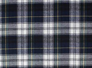 yarn dyed flannel plaid navy & green plaid (15 yard bolt)