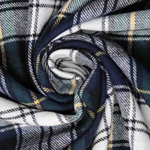 Yarn Dyed Flannel Plaid Navy & Green Plaid (15 Yard Bolt)