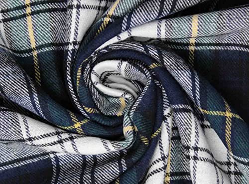 Yarn Dyed Flannel Plaid Navy & Green Plaid (15 Yard Bolt)