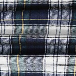 Yarn Dyed Flannel Plaid Navy & Green Plaid (15 Yard Bolt)