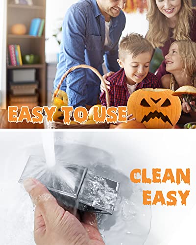 JUSTOTRY Simple & Safe Pumpkin Carving Kit for Kids, Halloween Stainless Steel Pumpkin Carving Tools, Non-knife Pumpkin Carving Stencils, Pumpkin Carving Sets for Adults, Pumpkin Carver, Durable