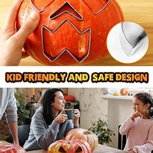 JUSTOTRY Simple & Safe Pumpkin Carving Kit for Kids, Halloween Stainless Steel Pumpkin Carving Tools, Non-knife Pumpkin Carving Stencils, Pumpkin Carving Sets for Adults, Pumpkin Carver, Durable