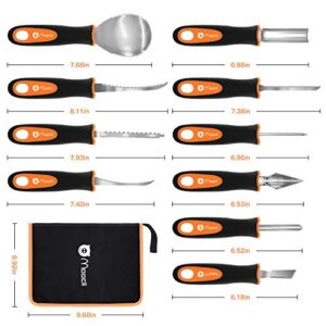 Moocii Pumpkin Carving Knife for Halloween DIY Decoration Pumpkin Carver 10 Pieces Pumpkin Carving Knives and Forks Tools Stainless Steel Double-Side Sculpting Tool Carving Knife Set