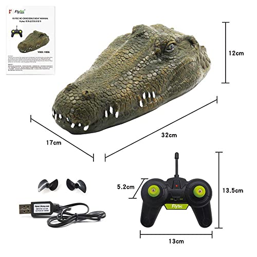 Akargol 2.4 GHz Remote Control Alligator Head RC Boats for Adults and Kids - Large Decoy and Floating Crocodile Head Prank, Rechargeable Battery, Boat Lake & Pool Toy