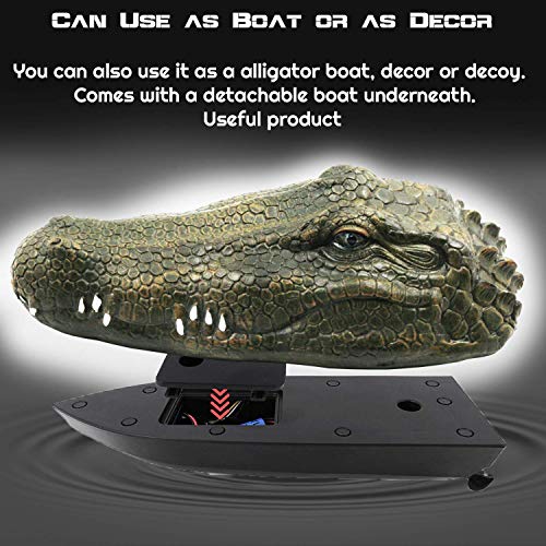 Akargol 2.4 GHz Remote Control Alligator Head RC Boats for Adults and Kids - Large Decoy and Floating Crocodile Head Prank, Rechargeable Battery, Boat Lake & Pool Toy