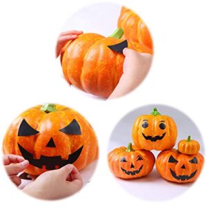 Gustum Pumpkin Decorating Stickers Kits Props Etching Pumpkin Template 18 Sheets Make Your Own Jack-O-Lantern Face Craft Decals Halloween Party Decorations Supplies Trick or Treat Party Favors