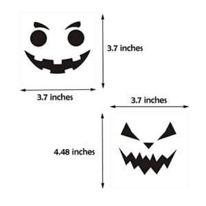 Gustum Pumpkin Decorating Stickers Kits Props Etching Pumpkin Template 18 Sheets Make Your Own Jack-O-Lantern Face Craft Decals Halloween Party Decorations Supplies Trick or Treat Party Favors