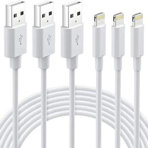 Lightning Cable MFi Certified - iPhone Charger 3Pack 3FT Lightning to USB A Charging Cable Cord Compatible with iPhone 14 13 12 SE 2020 11 Xs Max XR X 8 7 6S 6 Plus 5S iPad Pro iPod Airpods - White