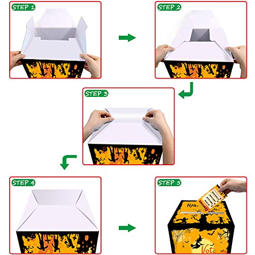 Halloween Party Costume Ballot Box with 64pcs Voting Cards Party Supplies (Assembly Needed)