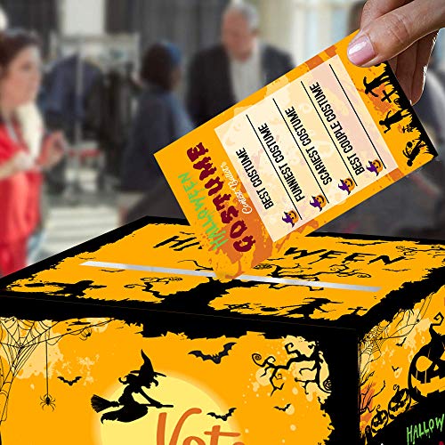 Halloween Party Costume Ballot Box with 64pcs Voting Cards Party Supplies (Assembly Needed)