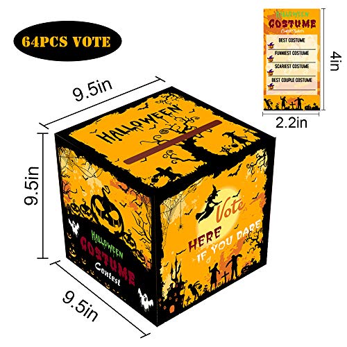 Halloween Party Costume Ballot Box with 64pcs Voting Cards Party Supplies (Assembly Needed)