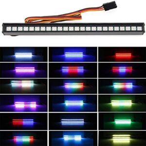 rc led light bar roof led lamp kit 20 light modes control 155mm for 1/10 trx-4 trx-6 d90 hsp redcat rc4wd tamiya axial scx10 hpi diy rc car crawler truck