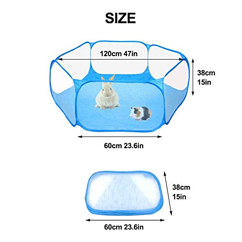 2 Packs of Square Plush Guinea Pig Bed and 1 Small Animals Playpen, Cozy Hamsters Sugar Glider Hedgehog Sleep Bed, Rabbit Cage Accessories Mat