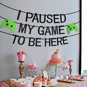 Kauayurk Video Game Party Supplies, I Paused My Game To Be Here Gaming Party Banner Decoration, Game Theme Birthday Party Banner for Kids and Boys