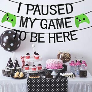 Kauayurk Video Game Party Supplies, I Paused My Game To Be Here Gaming Party Banner Decoration, Game Theme Birthday Party Banner for Kids and Boys