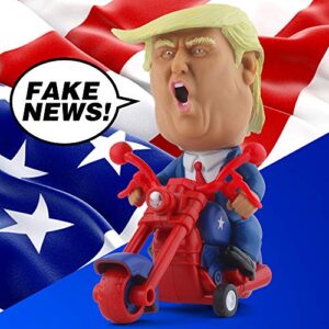 DINOBROS President Donald Trump 2024 Toy Figure Riding Motorcycle Funny Rev Up Car Novelty Gag Gift for Trump Fans