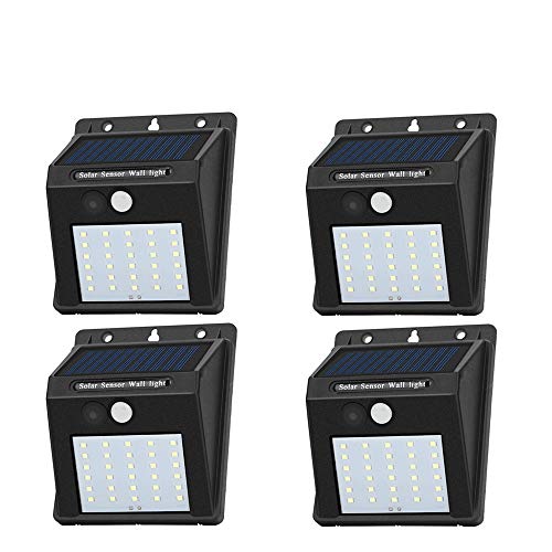 Solar Sensor Lights Outdoor 30 LED Waterproof Security Solar Motion Sensor Wall Lights for Fence Patio Deck Yard Garden with Motion Activated Auto On/Off