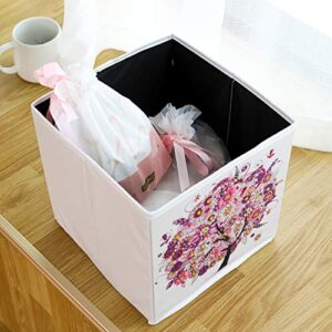 Storage Cubes Baskets with DIY Diamond Painting Kits, Folding Container Storage with Tree Pattern Art Craft Diamond Embroidery Paintings Great for Home Drawer Organizers and Storage