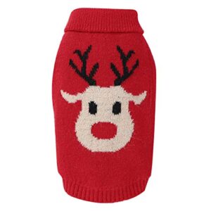 petyoung dog cartoon reindeer sweaters, pet winter warm knitwear clothes christmas coat for small medium dog cat