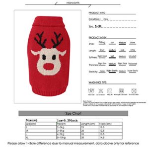 Petyoung Dog Cartoon Reindeer Sweaters, Pet Winter Warm Knitwear Clothes Christmas Coat for Small Medium Dog Cat