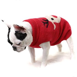 Petyoung Dog Cartoon Reindeer Sweaters, Pet Winter Warm Knitwear Clothes Christmas Coat for Small Medium Dog Cat