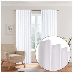 96 inch Curtains,White Cotton Curtains,White Curtains, Curtains & Drapes,Drapes,Farmhouse Curtains for Living room,Tab Top Curtains,Curtains Tab Top,Living room Curtains,White Curtains Long-50x96