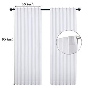 96 inch Curtains,White Cotton Curtains,White Curtains, Curtains & Drapes,Drapes,Farmhouse Curtains for Living room,Tab Top Curtains,Curtains Tab Top,Living room Curtains,White Curtains Long-50x96