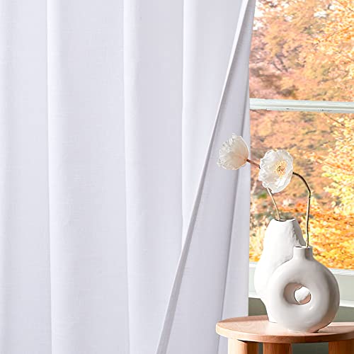 96 inch Curtains,White Cotton Curtains,White Curtains, Curtains & Drapes,Drapes,Farmhouse Curtains for Living room,Tab Top Curtains,Curtains Tab Top,Living room Curtains,White Curtains Long-50x96