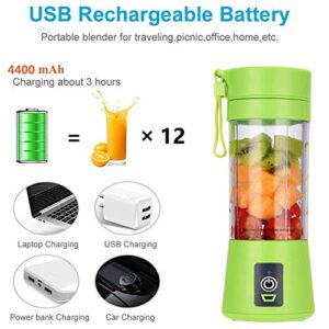 JTJxop Personal Size Blender Smoothies and Shakes, Single Serve Mini Blender, Mini Blender, with Six Blades, 4400mah USB Rechargeable, Sports,Travel,Gym