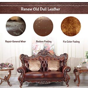 NADAMOO Dark Brown Leather Recoloring Balm with Mink Oil Leather Conditioner, Leather Repair Kits for Couches, Restoration Cream Scratch Repair Leather Dye for Vinyl Furniture Car Seat, Sofa, Shoes